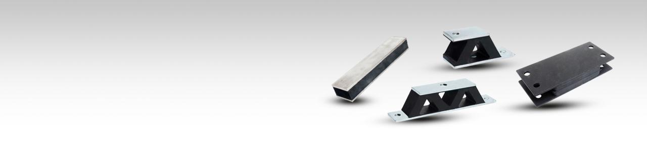 Vibration dampers sandwich/rails