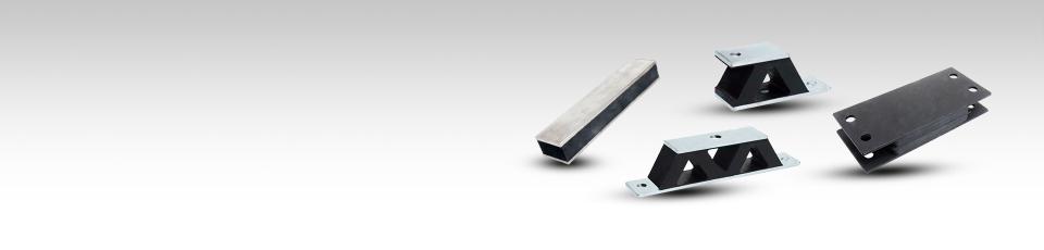 Vibration dampers sandwich/rails